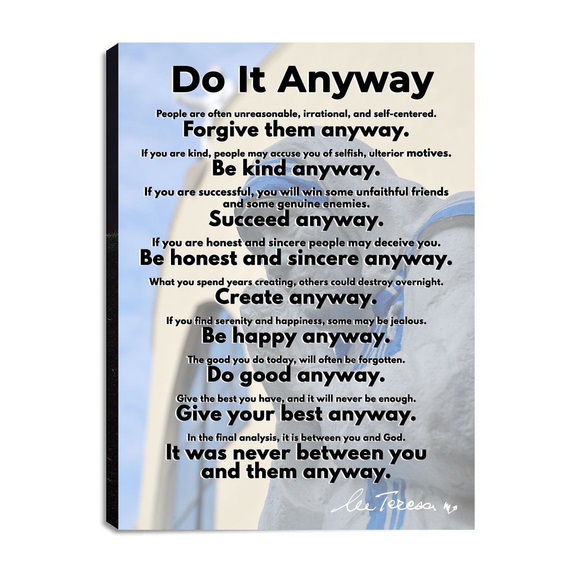 Do It Anyway Motivational Wall Art, Inspirational Wall Art, for Office ...