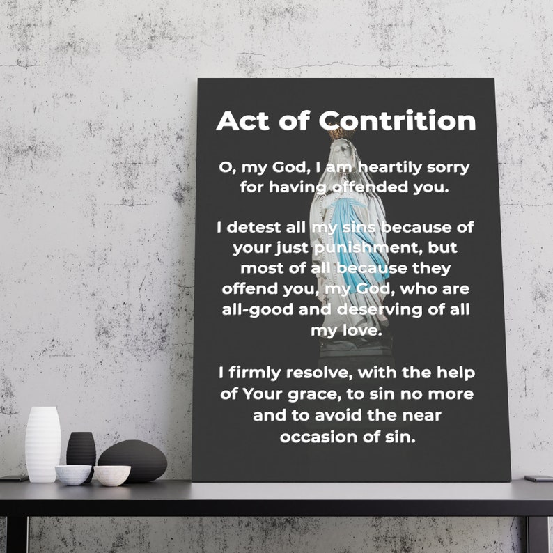 Act of Contrition | Motivational Wall Art, Inspirational Wall Art, for ...