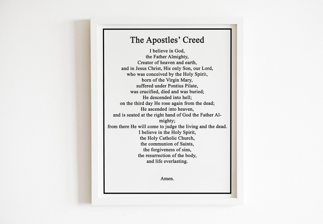 The Apostles' Creed Print Wall Art Decor Print Poster of Famous ...