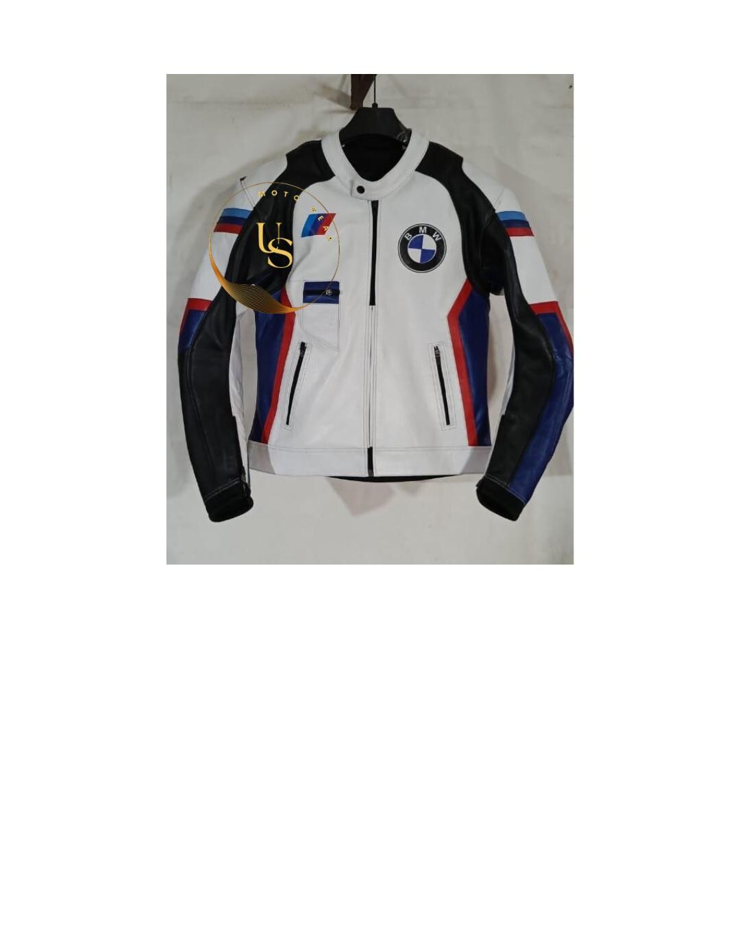 Hand Made BMW Biker Jacket Leather Jacket Men Genuine Cowhide Leather ...