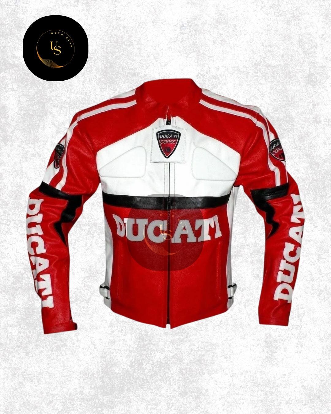 Hand Made DUCATI Biker Jacket Leather Jacket Men Genuine Cowhide ...