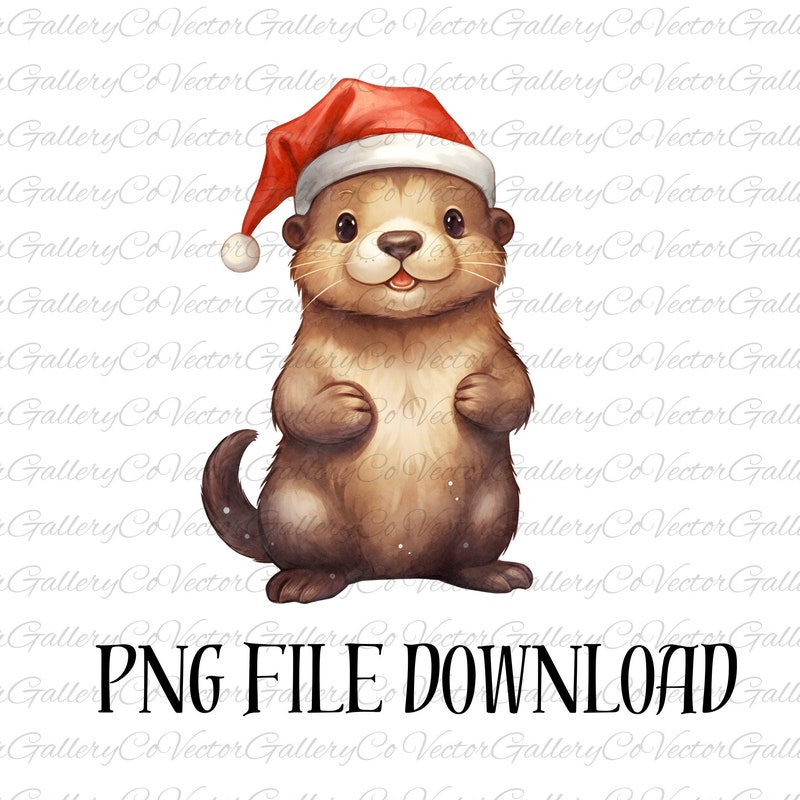Christmas Otter - Etsy