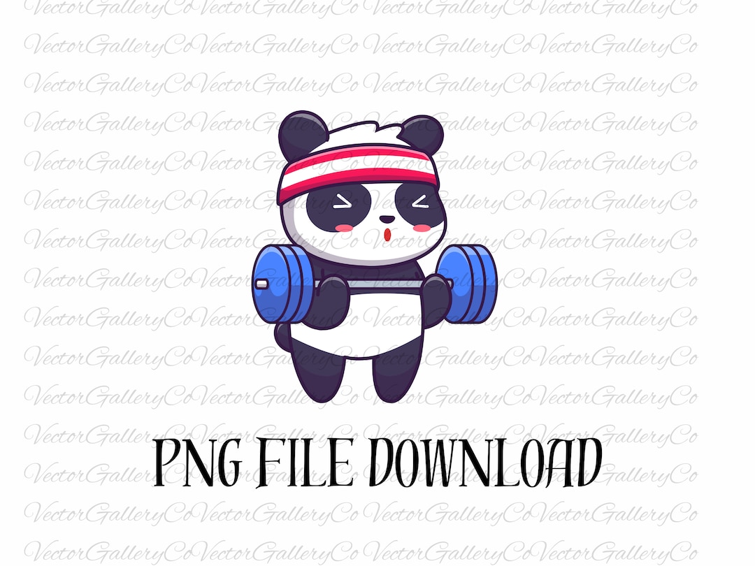 Funny Gym Panda Png, Lifting Panda Png, Workout Png, Fitness Png, Gym ...