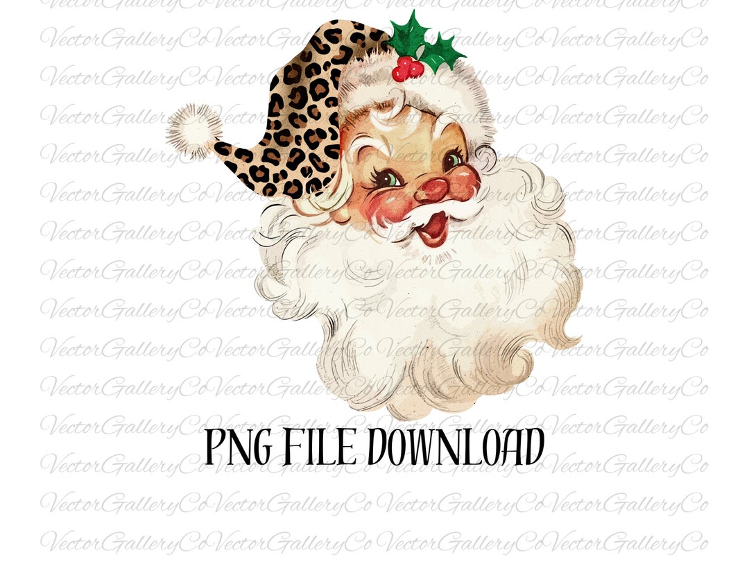 Leopard Santa Claus Png, Leopard Santa PNG Sublimation Design Gift ...