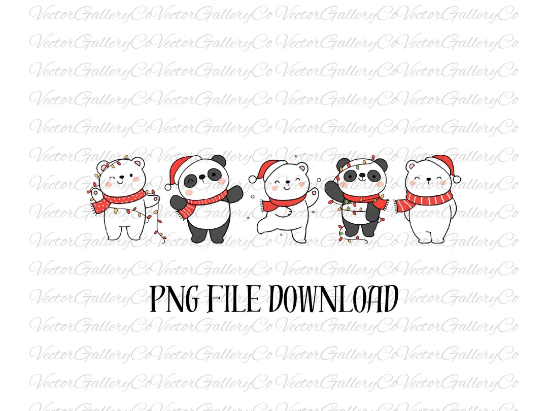 Christmas Panda PNG, Polar Bear Png, Cute Panda Christmas Png, Digital ...