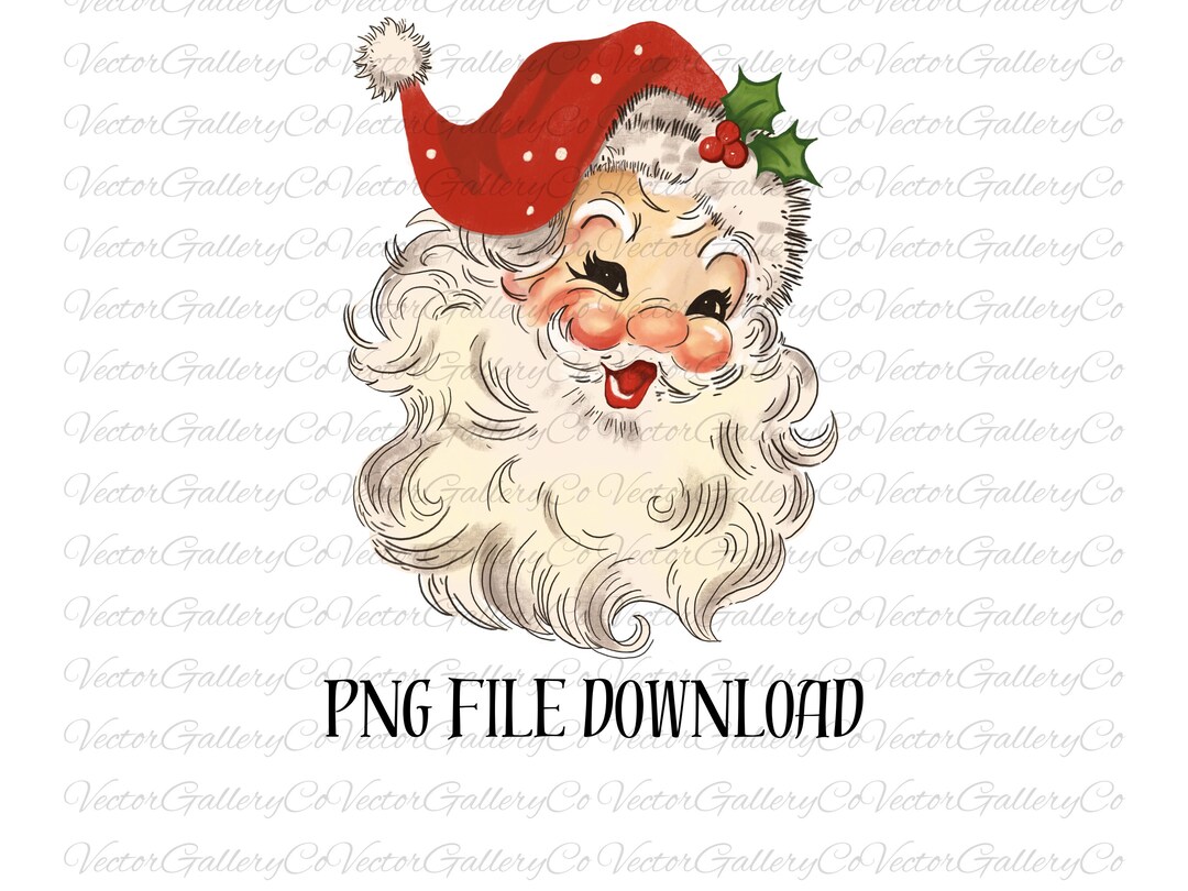Vintage Santa Png, Vintage Clipart, Red Santa Claus, Christmas Greeting ...
