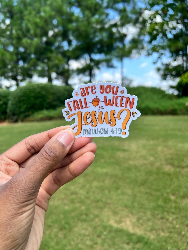 Falloween Jesus Sticker Bible Verse Sticker Cute Christian Sticker ...