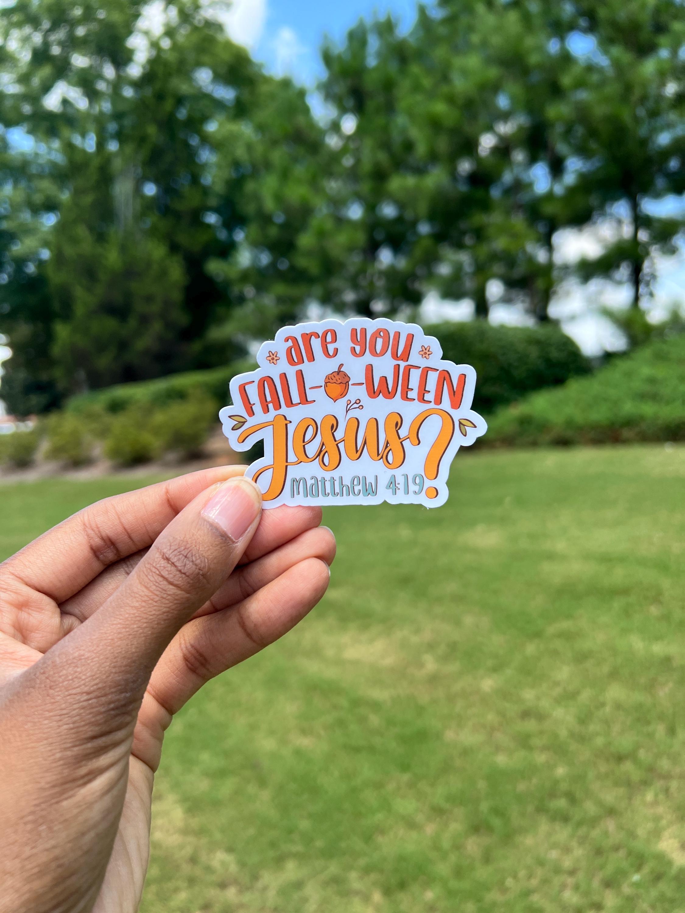 Falloween Jesus Sticker Bible Verse Sticker Cute Christian Sticker ...