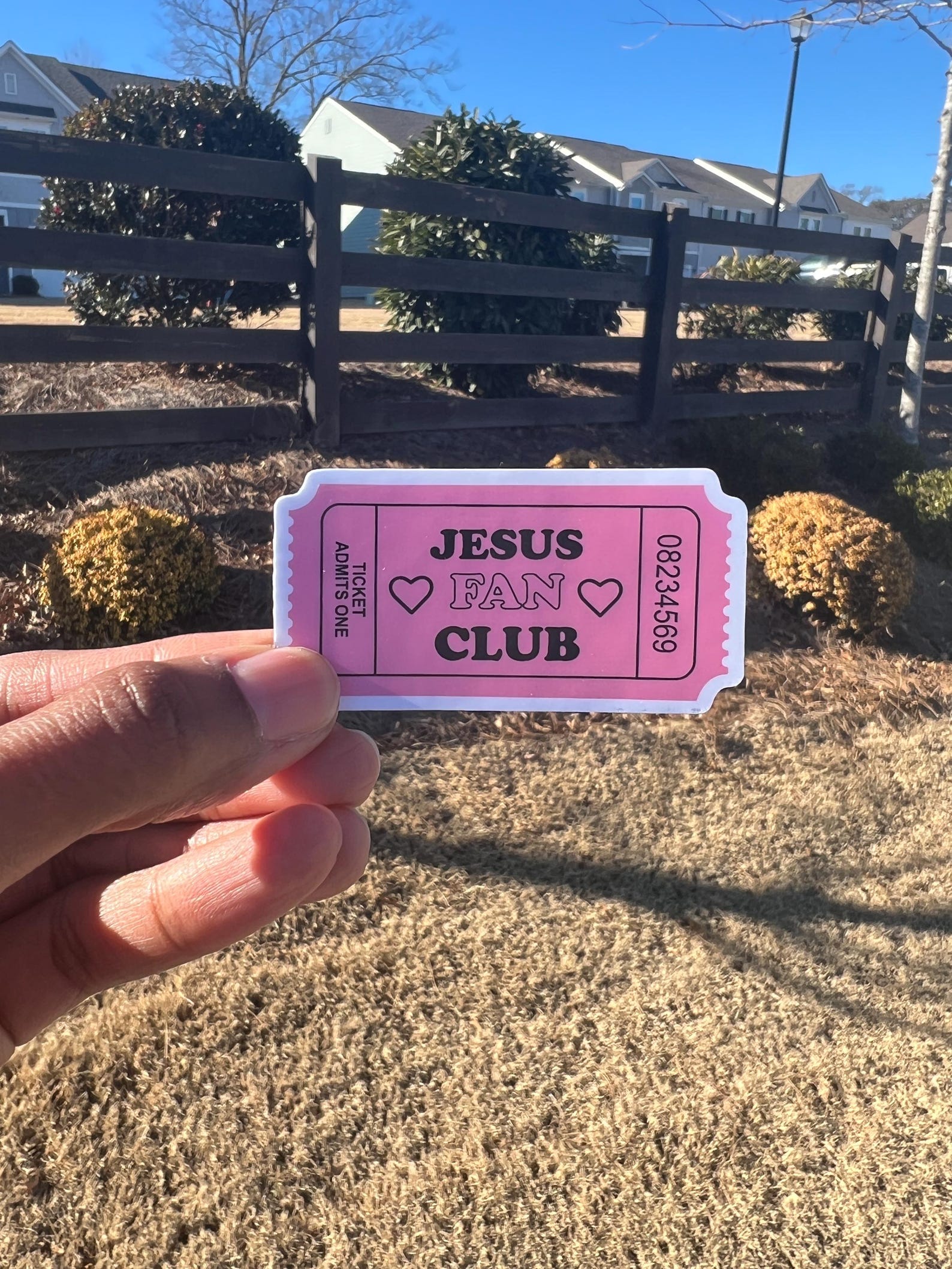 Jesus Fan Club Sticker: Waterproof Christian Ticket Design - Etsy