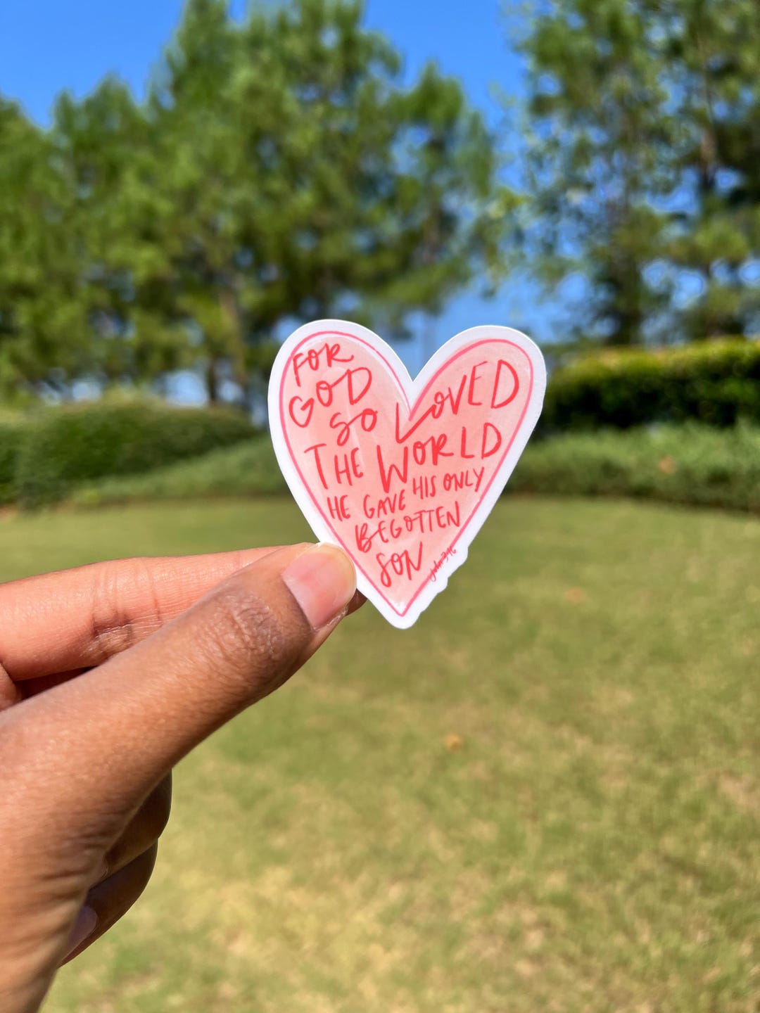 For God so Loved Sticker Bible Verse Sticker Cute Christian Sticker ...