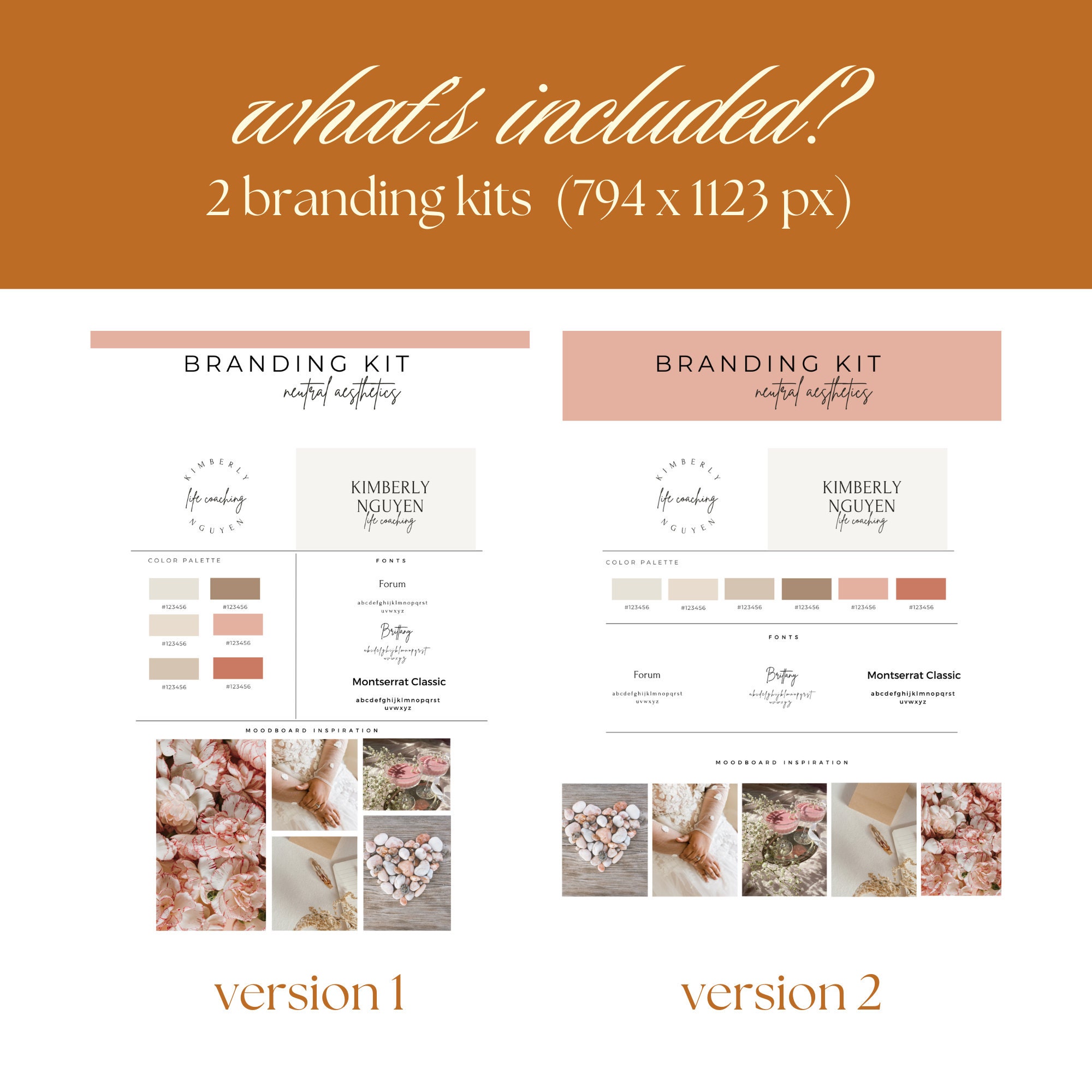 Brand Kit Template | Mini Brand Board Template | Pre-made Neutral ...