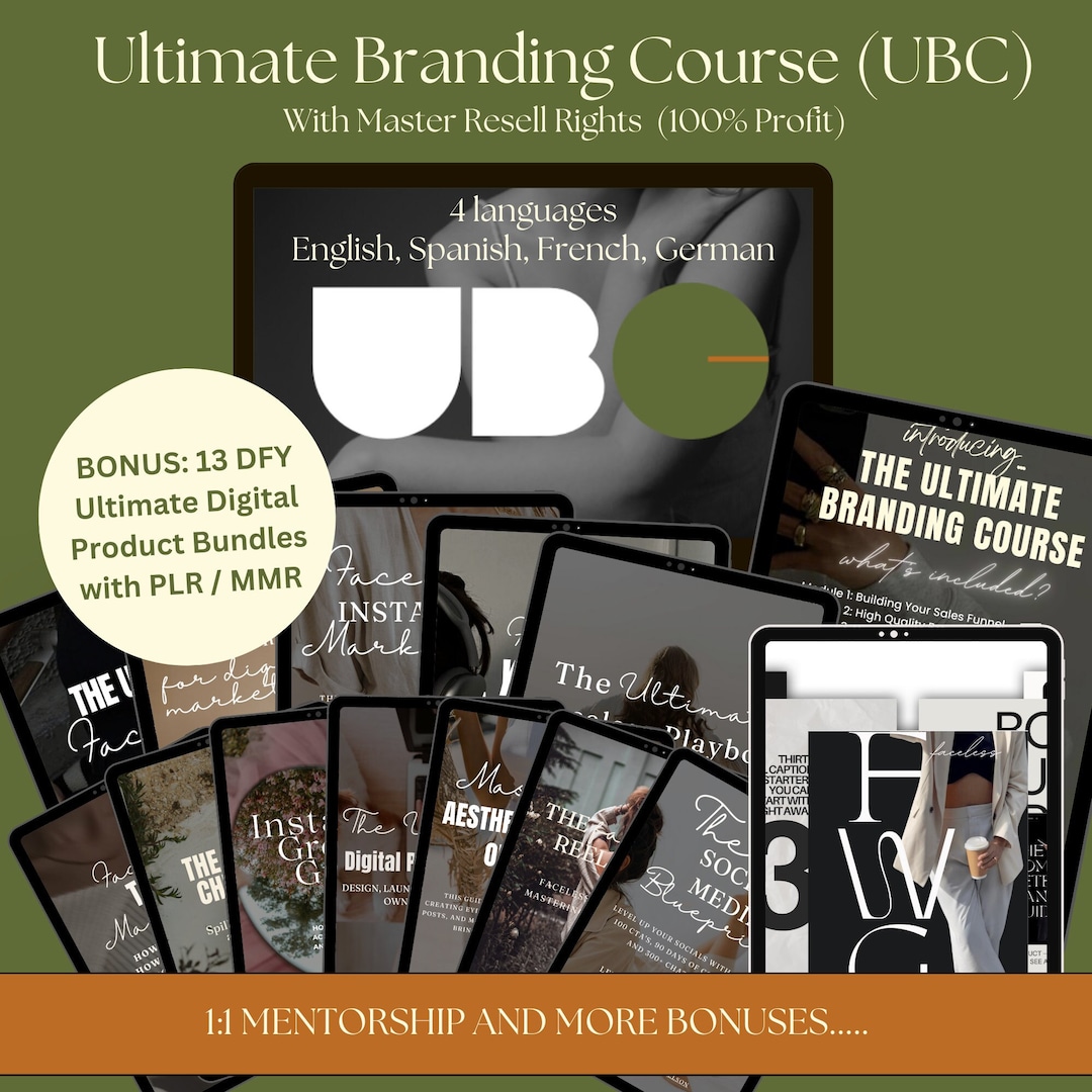 UBC - Ultimate Branding Course W/ Master Resell Rights Digital Passive ...