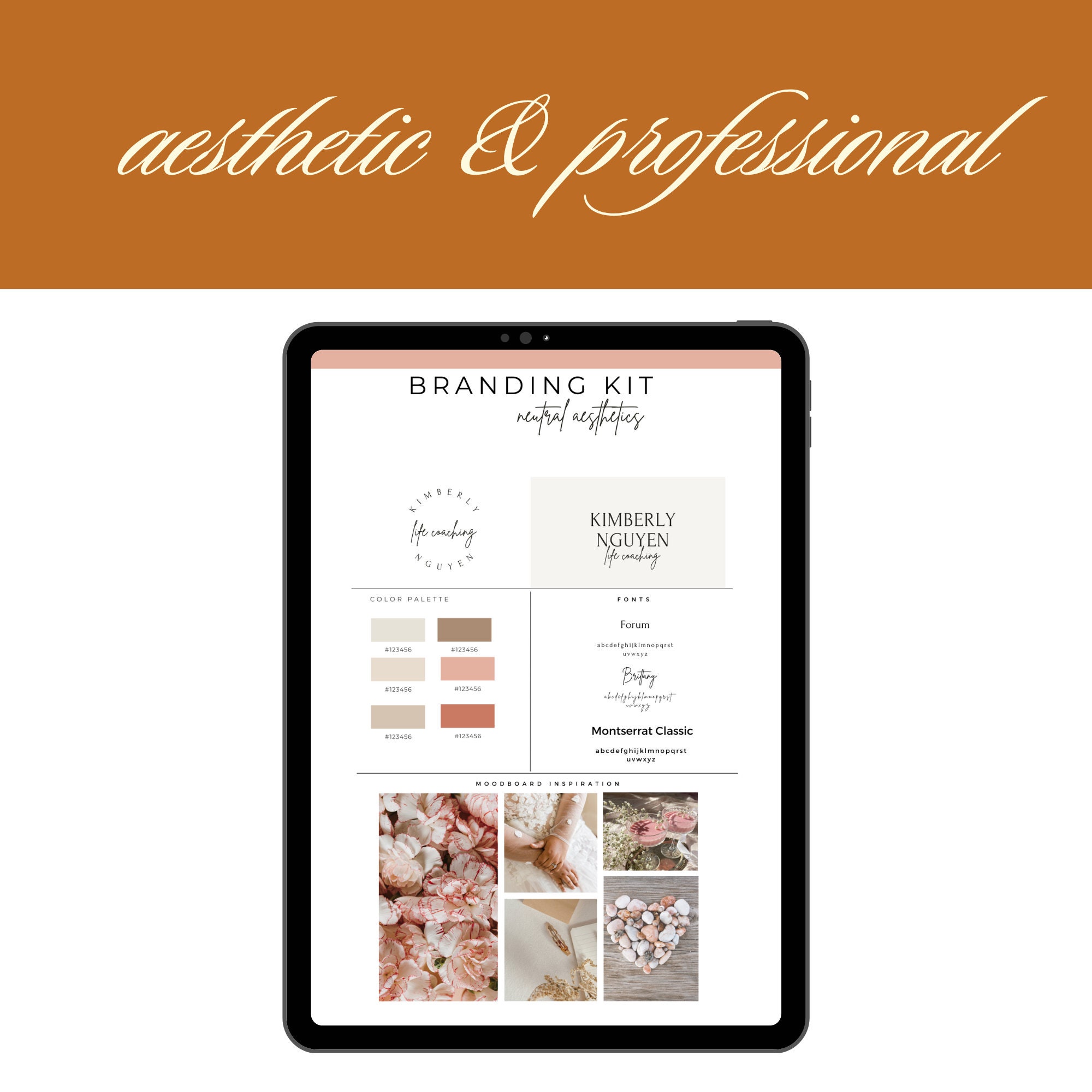 Brand Kit Template Mini Brand Board Template Pre Made Neutral