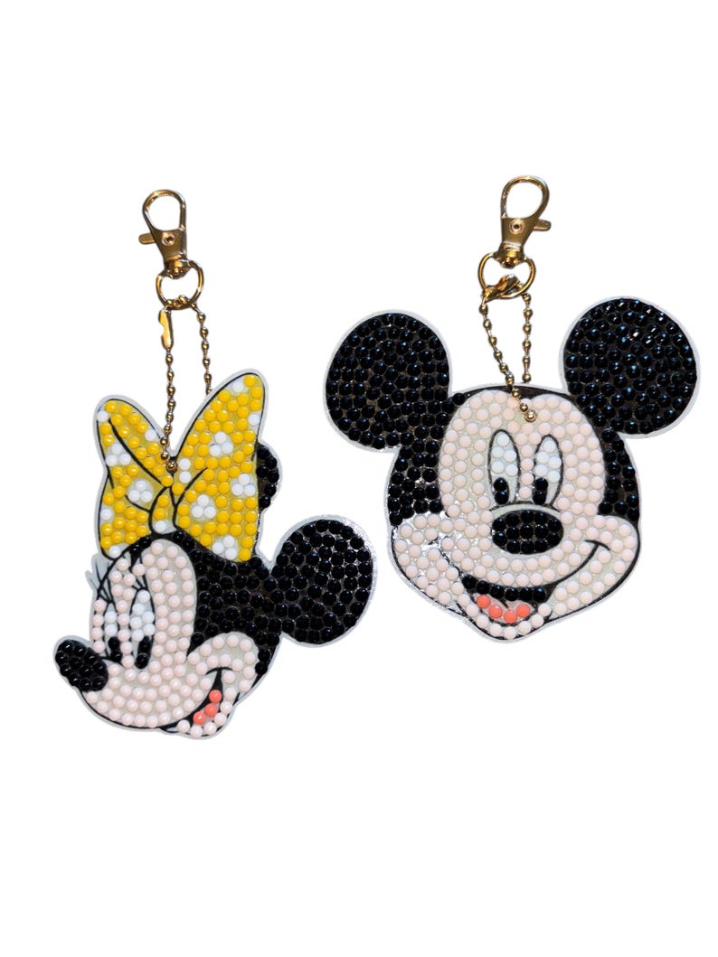 Mickey Mouse and Minnie Mouse Keychain Set. - Etsy