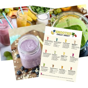 Smoothie Recipes Cheat Sheet - Etsy