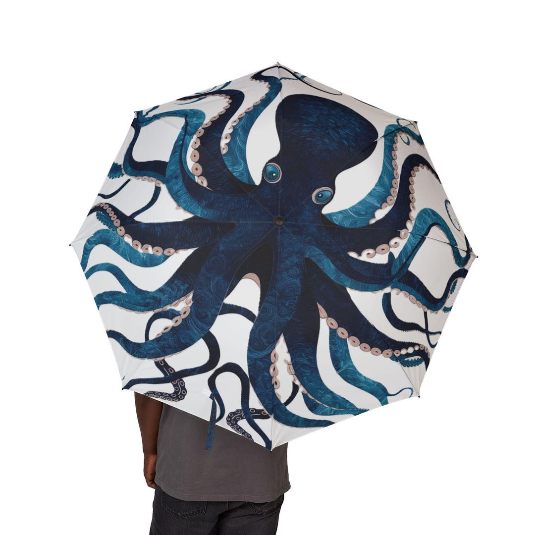 Colorful Octopus Semi-automatic Foldable Umbrella, Unique Gift, Rainy ...