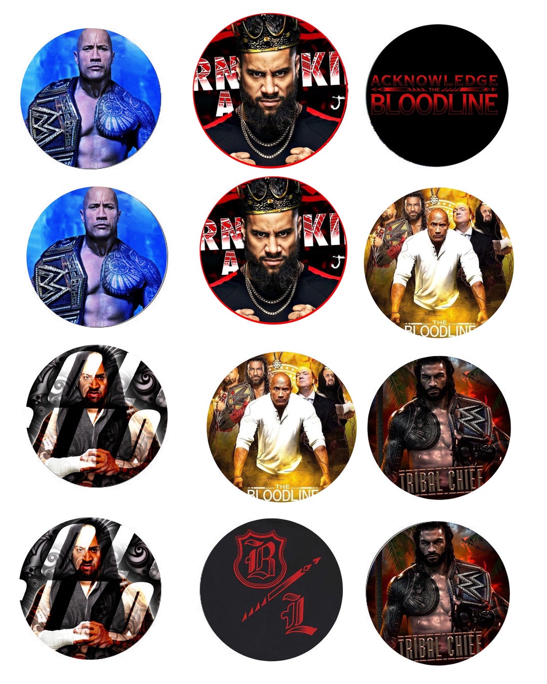 Bloodline WWE Edible Toppers - Etsy