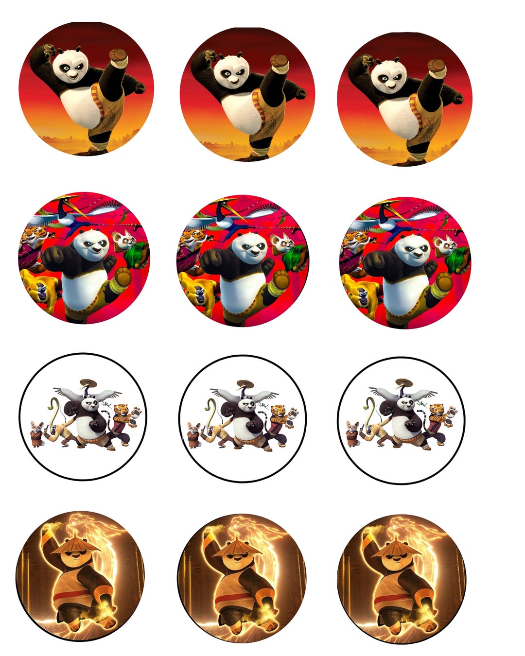 Kung Fu Panda Edible Toppers - Etsy