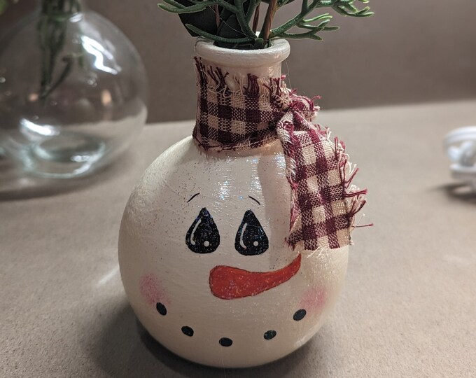 Snowman Bottle/vase - Etsy