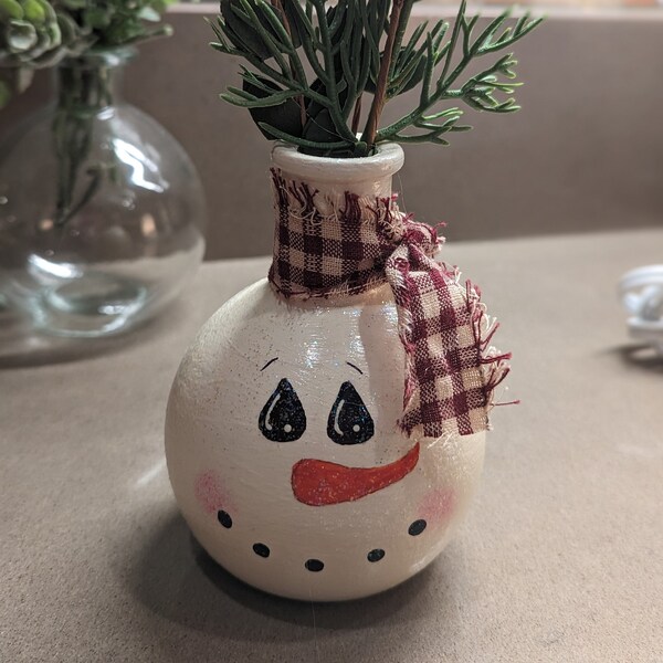 Snowman Vase - Etsy