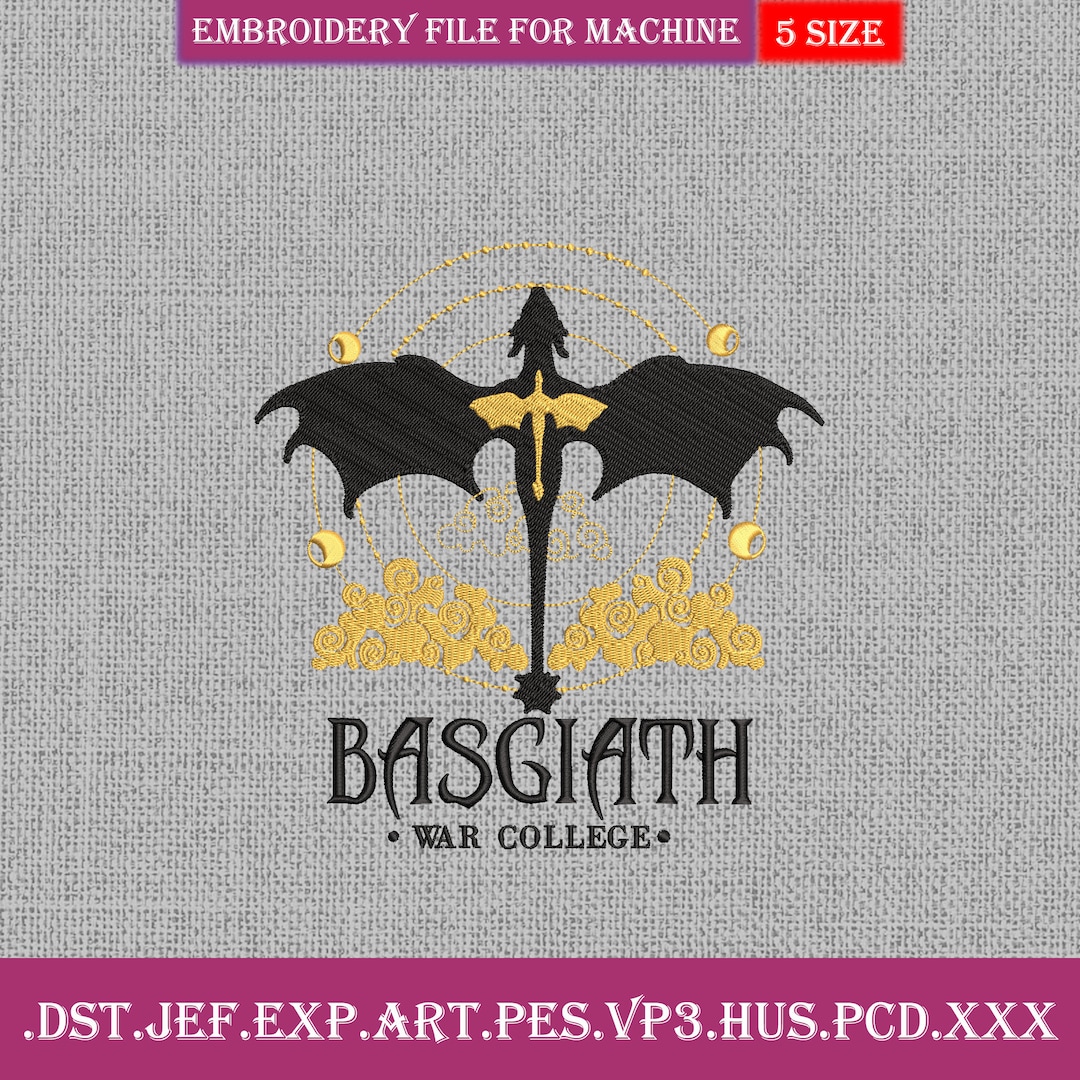 Fourth Wing Embroidery Design Basgiath War College Embroidery - Etsy