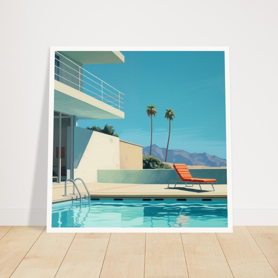 Wall Art A Calm Day at the Swimming Pool American Realism - Etsy