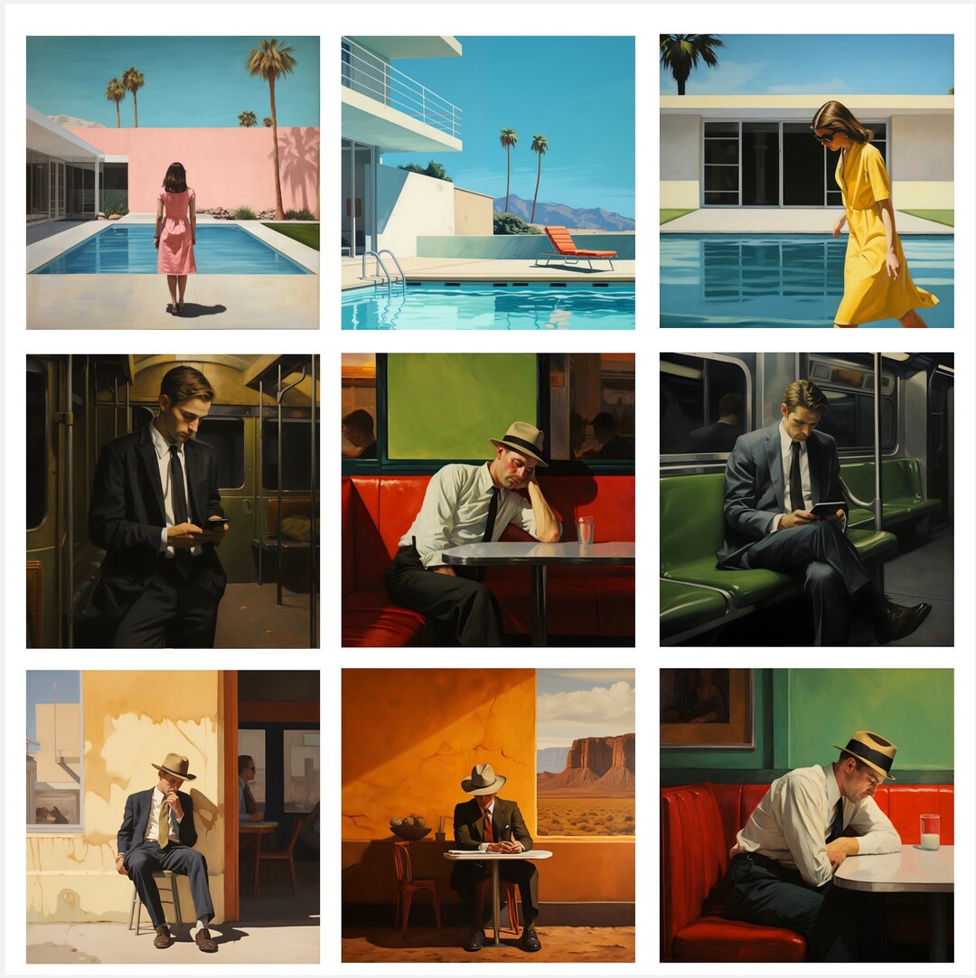 American Realism Art Inspiration Set 9x Digital Downloads - Etsy