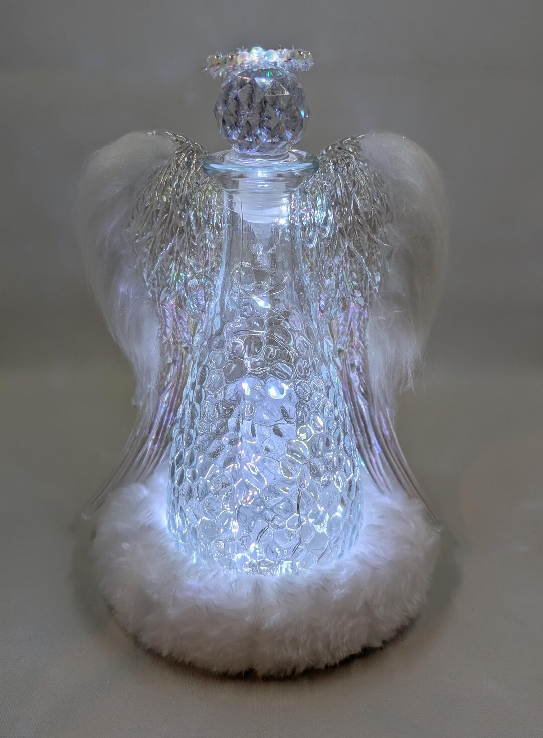 Illuminated Glass Bottle Angel - Etsy
