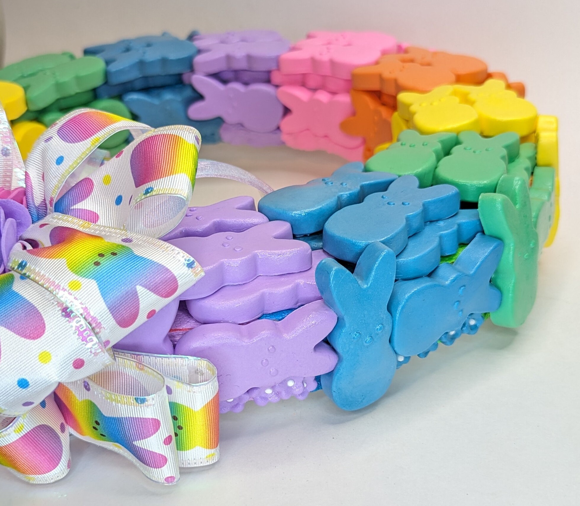 Homemade Peep Wreath, Door Decor, Wall Decor, Wall Hanging, Fake Peeps ...