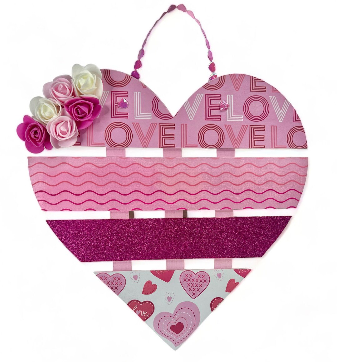 Homemade Pink Heart Wall/door Decor/ Valentine Decor - Etsy