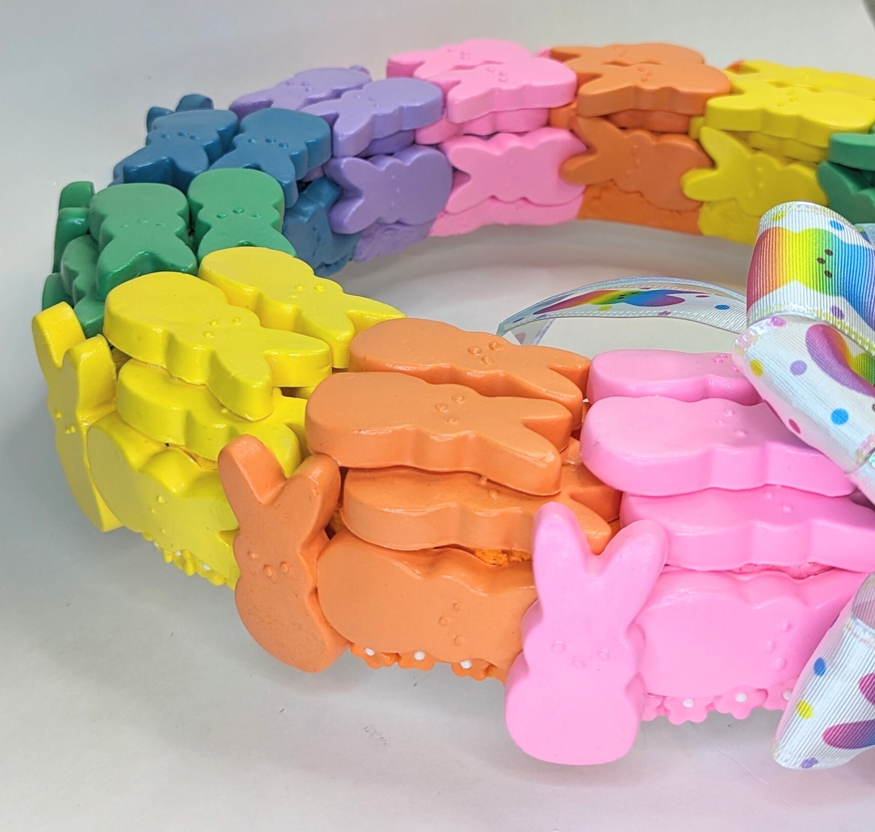 Homemade Peep Wreath, Door Decor, Wall Decor, Wall Hanging, Fake Peeps ...