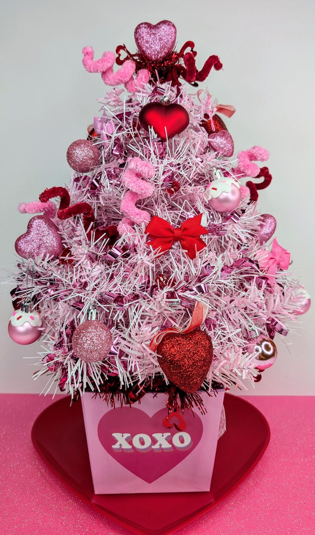 Mini Valentine's Day Tree With Remote Control Heart Shaped Lights and ...