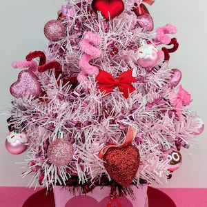Mini Valentine's Day Tree With Remote Control Heart Shaped Lights and ...