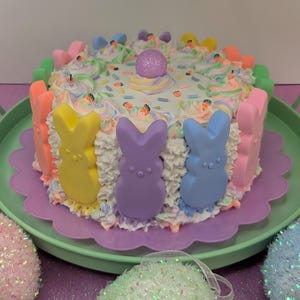 Fake Bake Easter Peep Cake, Faux Cake, Fake Whipped Topping, Fake Peeps ...