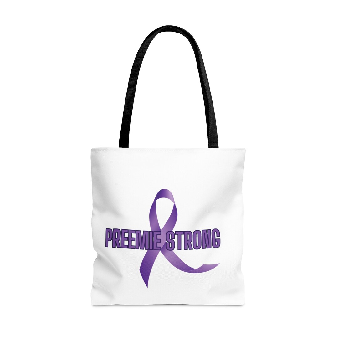 Purple Ribbon Preemie Strong Tote Bag - Purple - Etsy