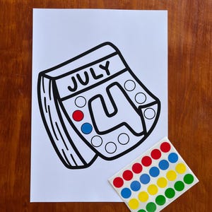 4th July, Independence Day Dot Sticker Activity, Toddler Activity, Fine ...