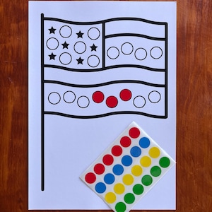 4th July, Independence Day Dot Sticker Activity, Toddler Activity, Fine ...