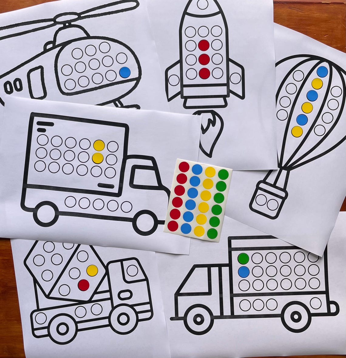 Transport Dot Sticker Activity, Toddler Activity, Fine Motor Skills ...