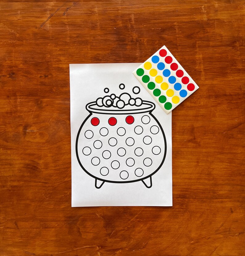 Halloween, Dot Sticker Activity, Toddler Craft, Fine Motor Skills ...
