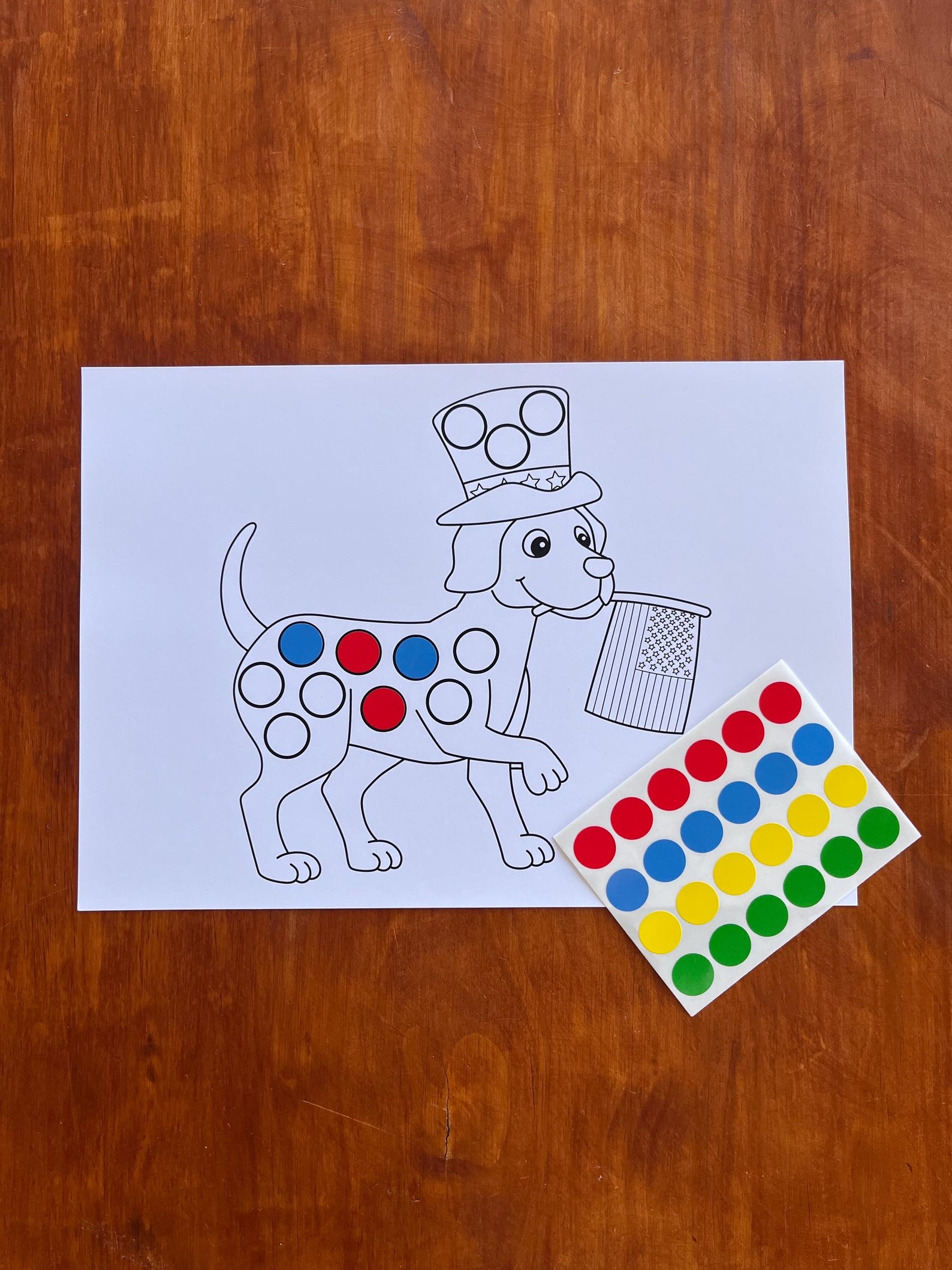4th July, Independence Day Dot Sticker Activity, Toddler Activity, Fine ...