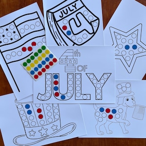 4th July, Independence Day Dot Sticker Activity, Toddler Activity, Fine ...