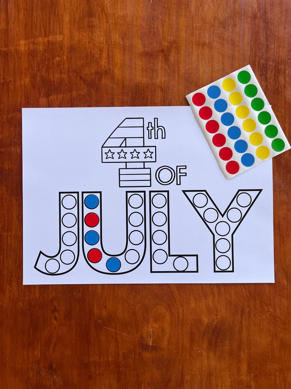 4th July, Independence Day Dot Sticker Activity, Toddler Activity, Fine ...