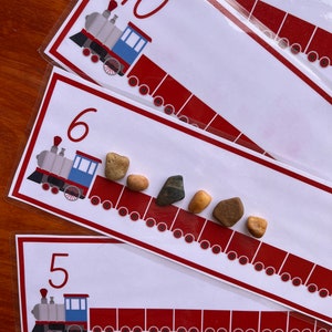 Play Dough Mat, Toddler Counting, Numbers 1-10, Trains, Printable, 1:1 ...