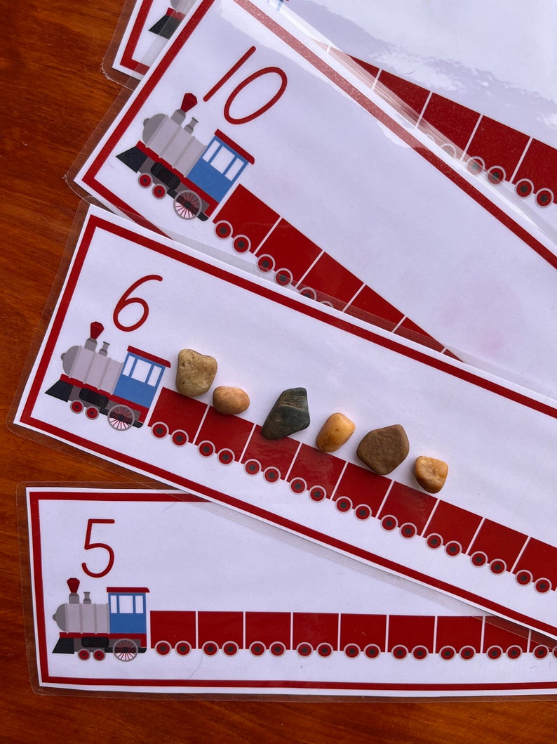 Play Dough Mat, Toddler Counting, Numbers 1-10, Trains, Printable, 1:1 ...