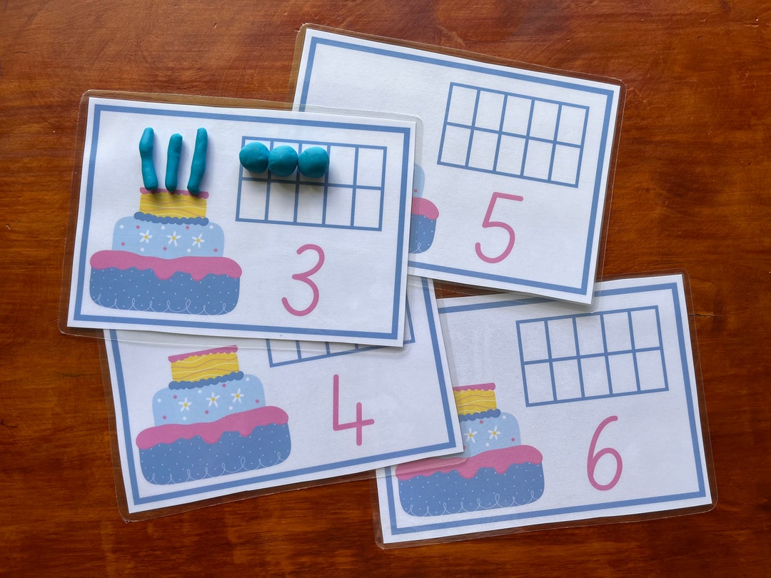 Play Dough Mat, Toddler Counting, Numbers 1-10, Birthday, Printable, 1: ...