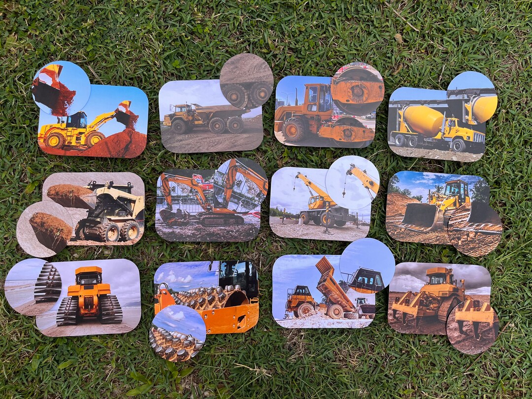 Earth Moving Machinery Matching Activity, Toddler Game, Printable ...