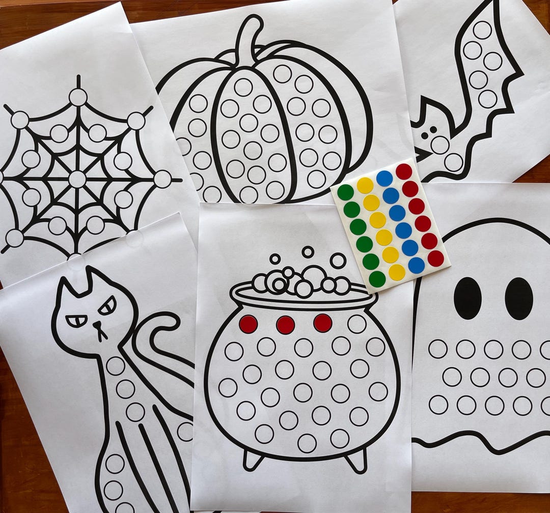 Halloween, Dot Sticker Activity, Toddler Craft, Fine Motor Skills ...