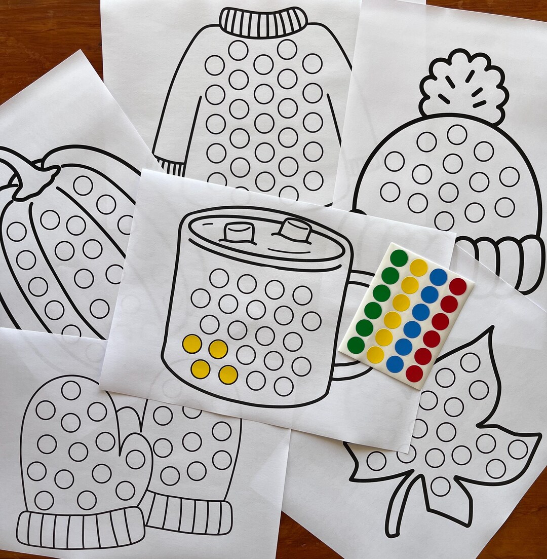 Fall Autumn Dot Sticker Activity, Toddler Craft, Fine Motor Skills ...
