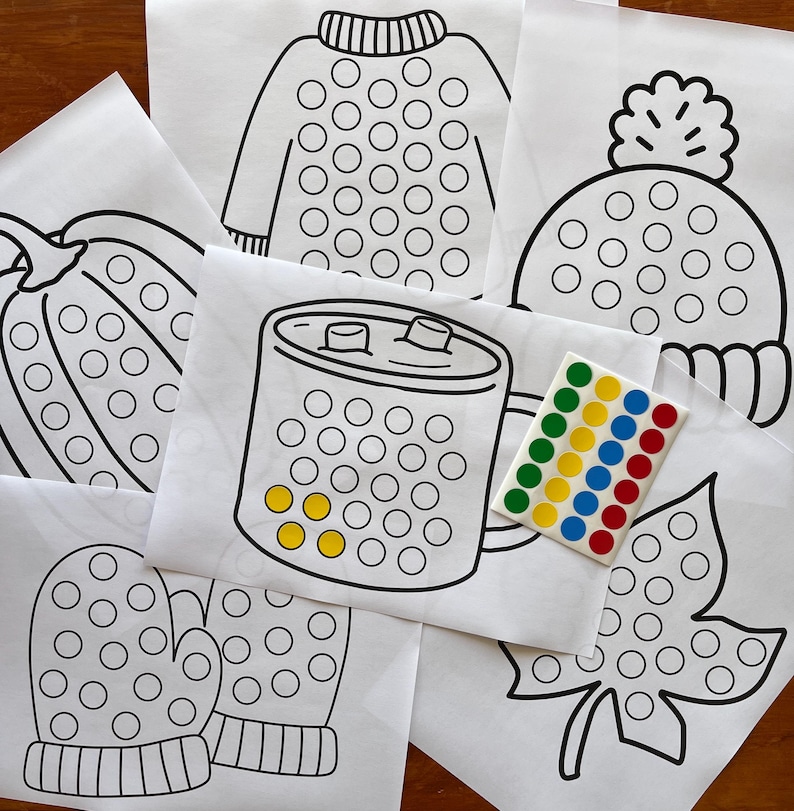 Fall Autumn Dot Sticker Activity, Toddler Craft, Fine Motor Skills ...