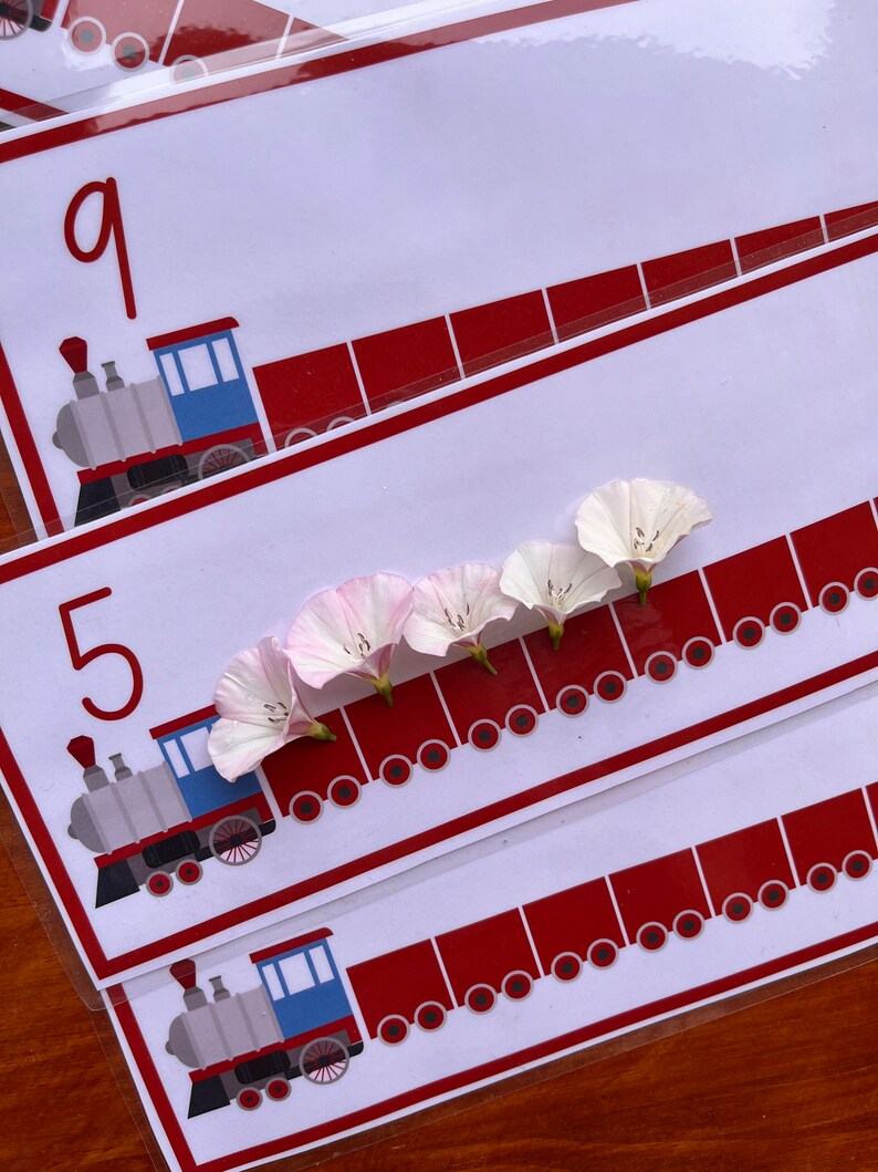 Play Dough Mat, Toddler Counting, Numbers 1-10, Trains, Printable, 1:1 ...